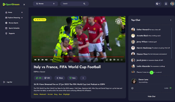 SportStream - Live Streaming HTML Template